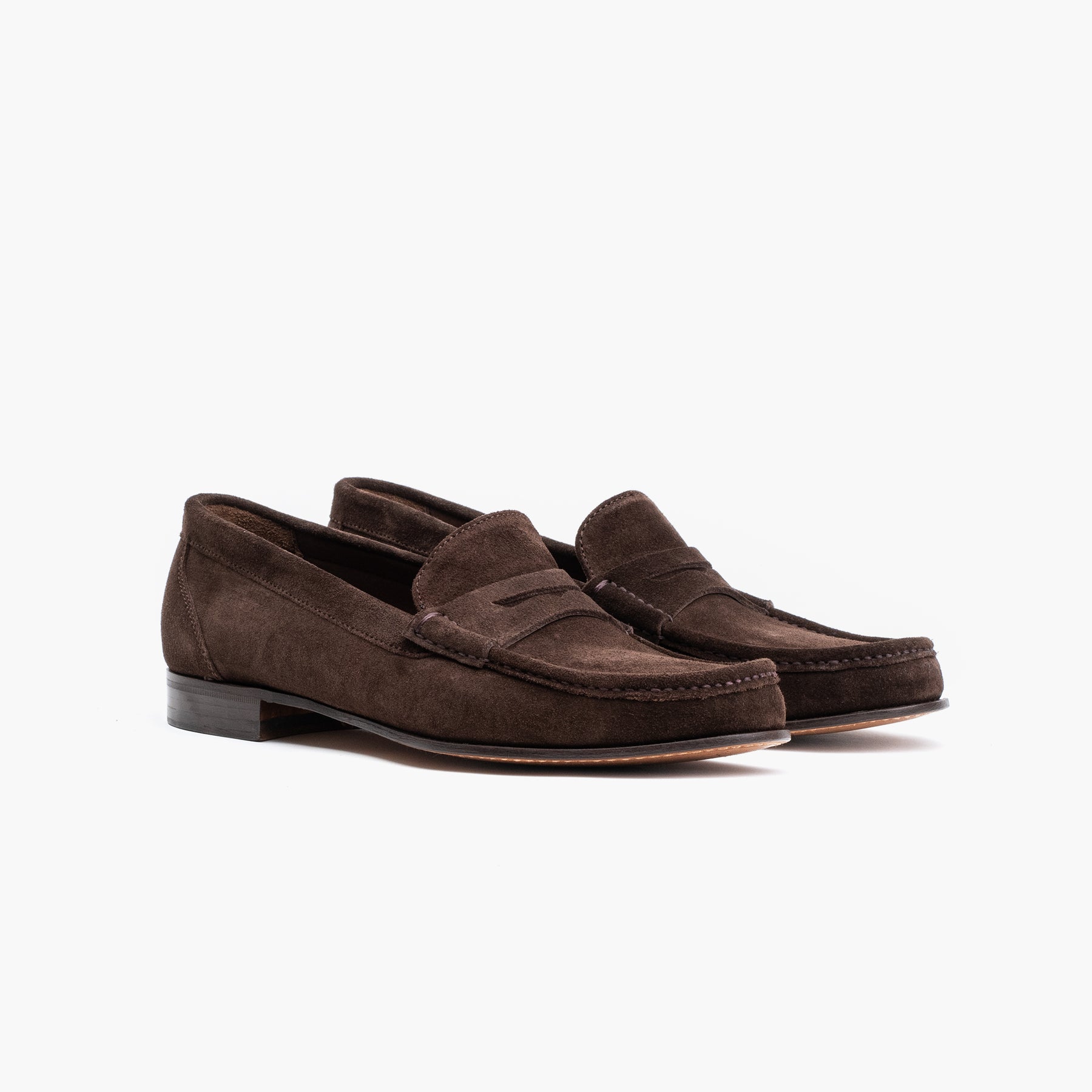 Summer Penny Loafer in Dark Brown Suede – Caine Clothiers
